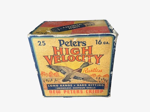 Vintage Peters High Velocity 16 GA Shotgun Shells Empty Ammo Box ...