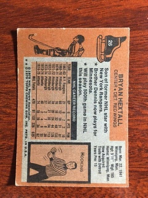 1975-76 Topps Hockey #26 Bryan Hextall HOF VG | eBay