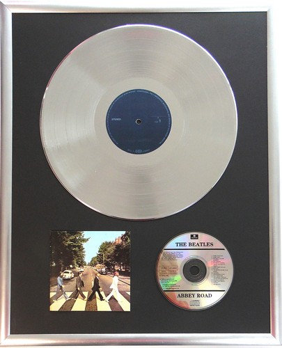 The Beatles Abbey Road gerahmte CD Cover +12" Vinyl goldene/platin ...