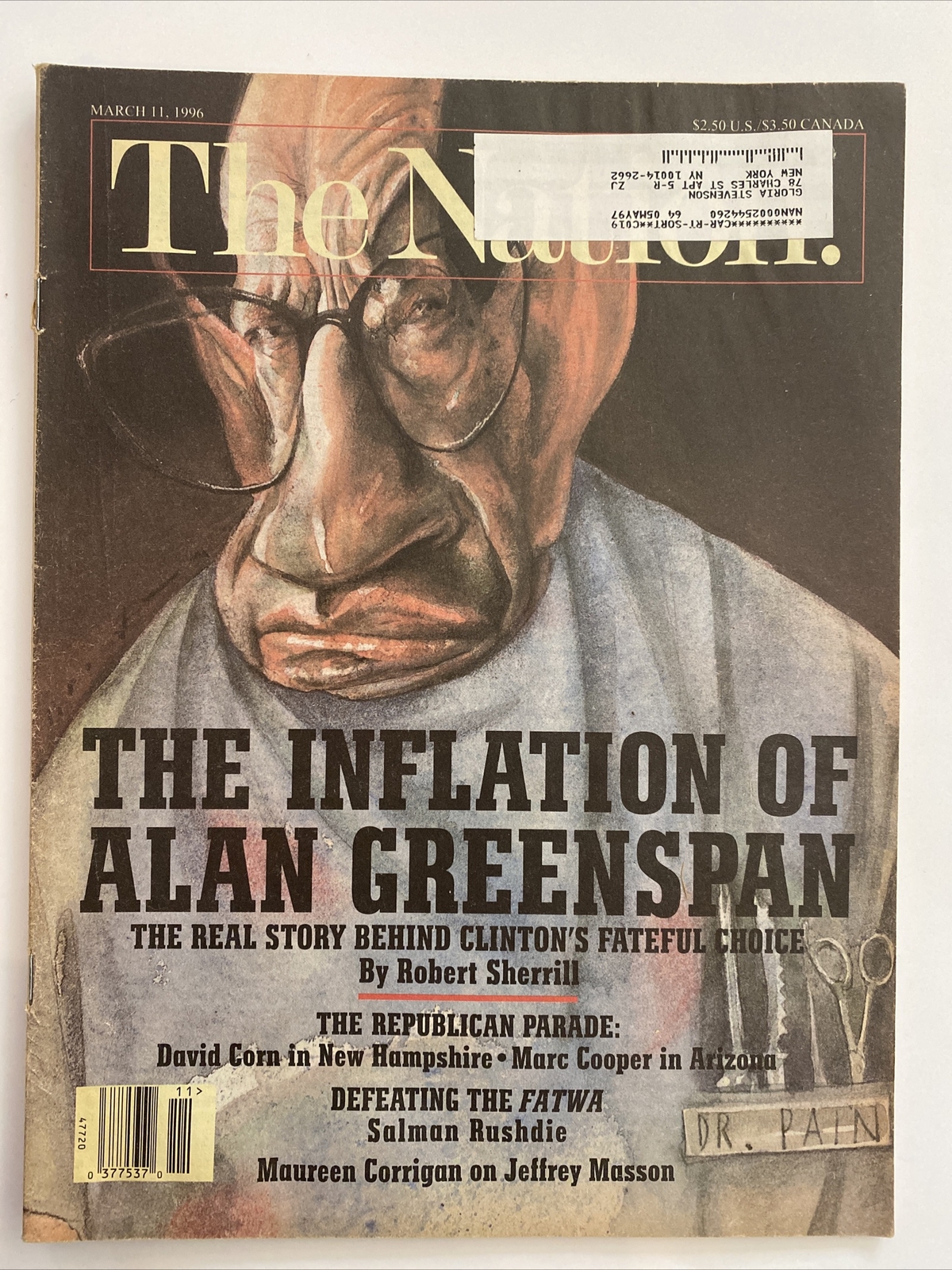 The Nation Magazine March 11, 1996 Inflation Of Alan Greenspan | eBay
