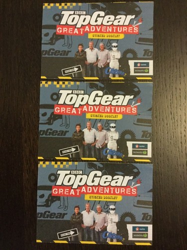 BBC TOP GEAR Great Adventures 3 sets STICKER CARDS Caltex W'worths ...