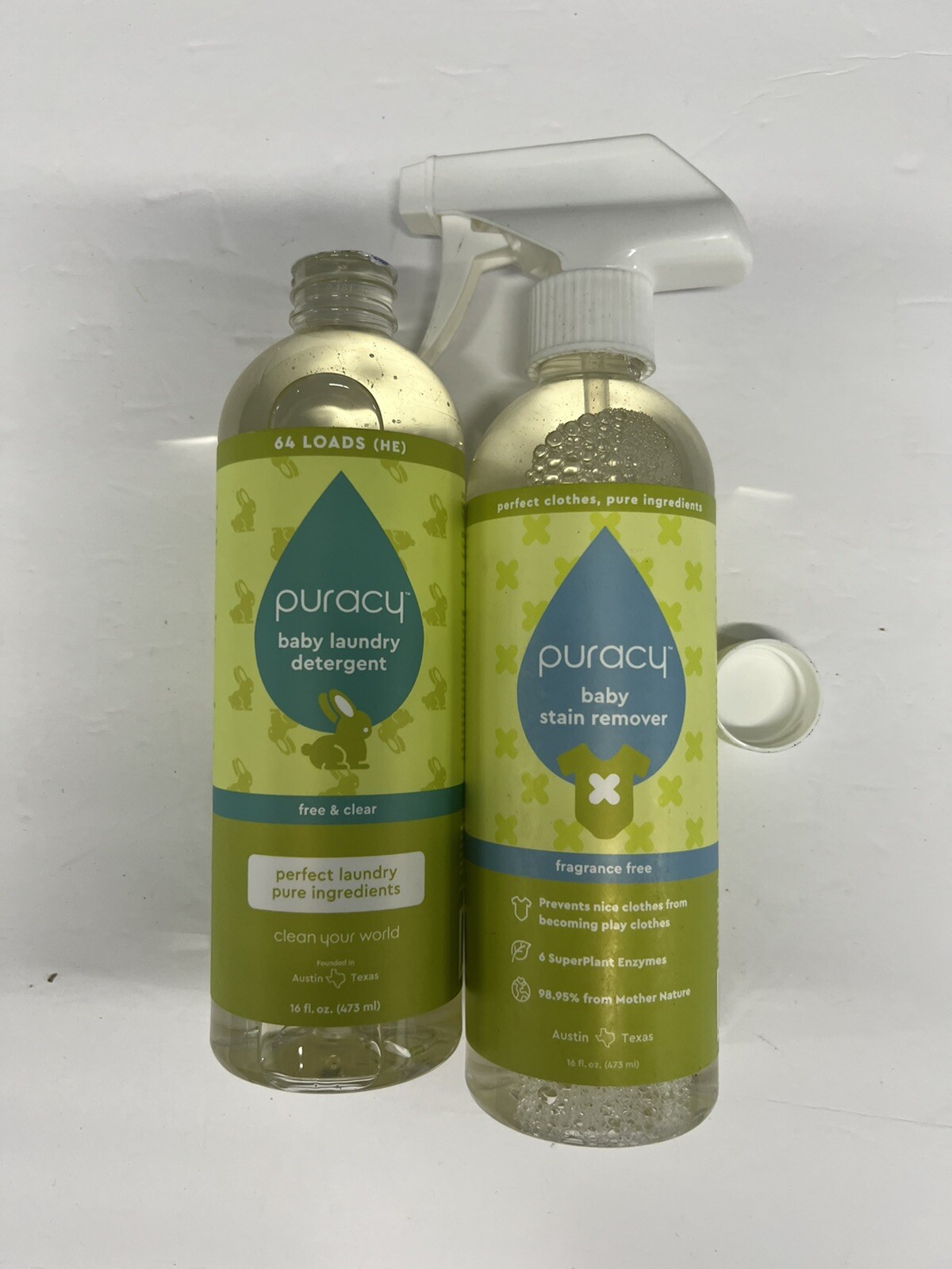 Puracy Natural Baby stain remover Laundry Spray And Detergent Full Size ...