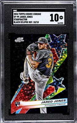2024 Topps Cosmic Chrome Starfractor #SF-99 Jared Jones RC 10/10 Black ...