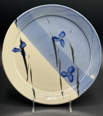 Kent Follette Pottery 10.5 Inch Platter Catch All Iris Pattern Signed ...