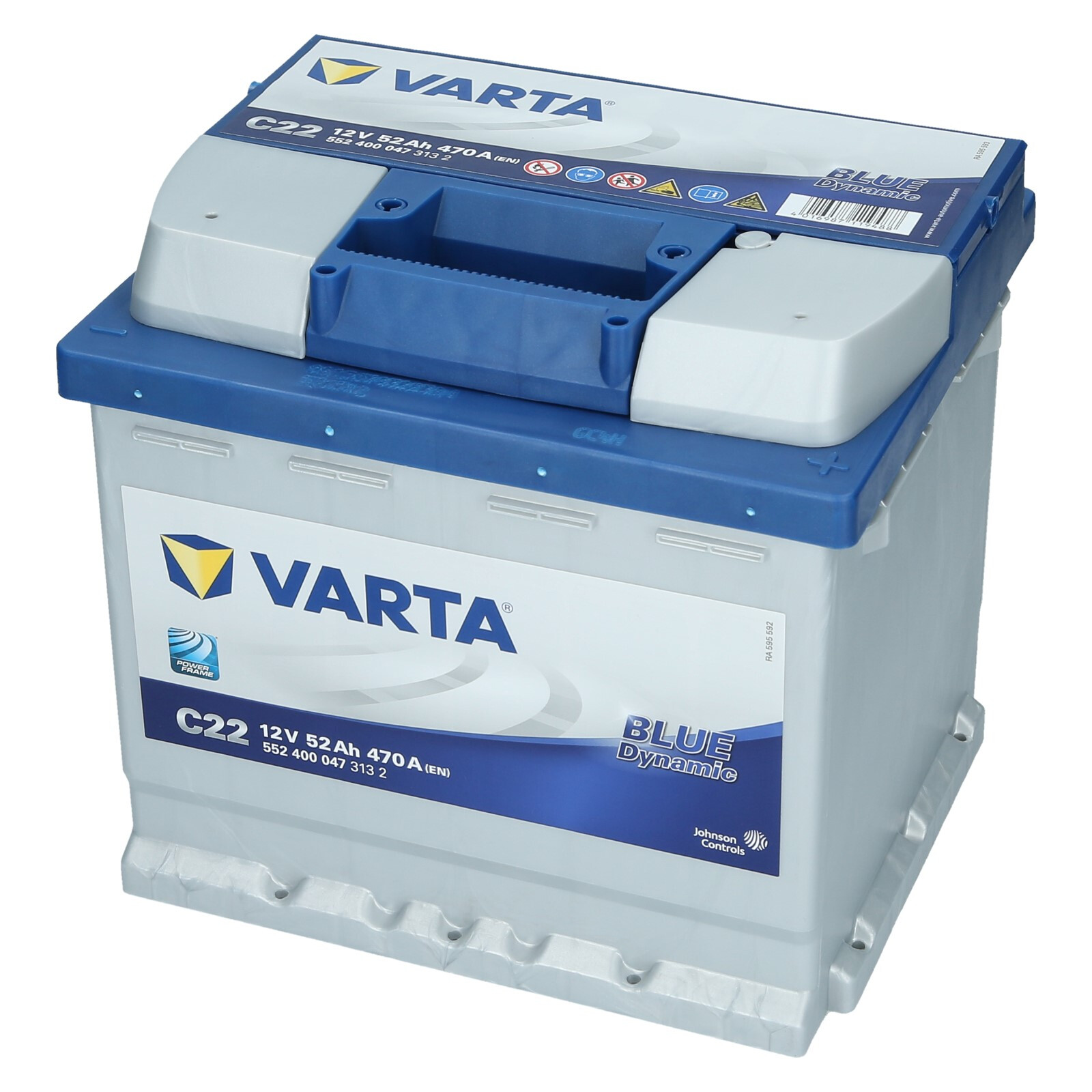 Varta C22 12V 52Ah 470A/EN Autobatterie Blue Dynamic PKW Batterie NEU ...