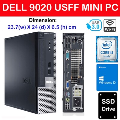 Dell Optiplex 9020 USFF Desktop PC i5-4570s 2.90GHz 8GB 120GB SSD Win10 ...