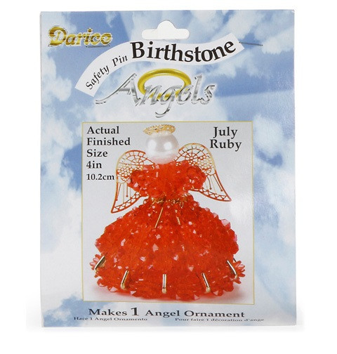 Christmas ANGEL Ornament Kit BIRTHSTONE Safety Pin Beads Beading Kids ...