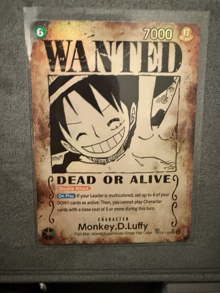 One Piece TCG English OP13-118 Monkey D Luffy Wanted Poster SP Alt Art ...