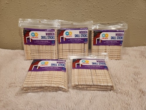 5 Packages Of Wooden Skill Sticks Crafting Childrens Projects. 750 ct ...