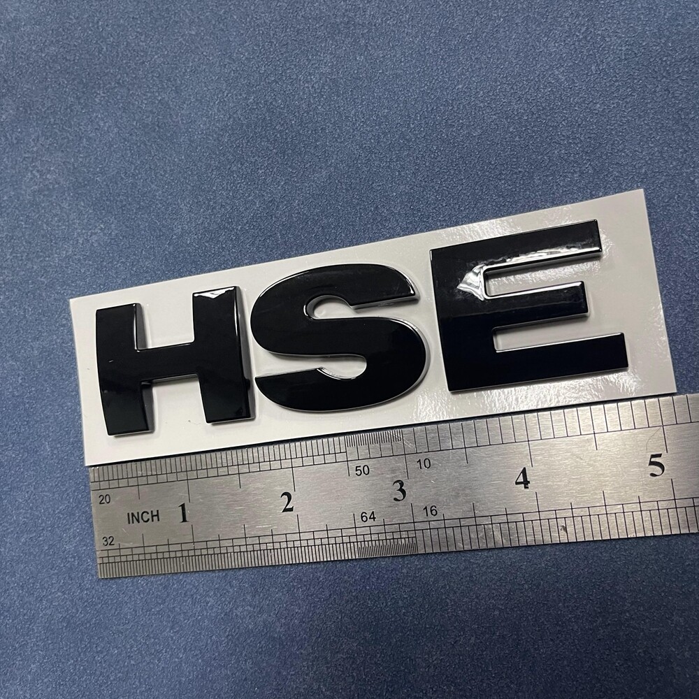 V8 + HSE Lettering Badge Emblem Gloss Black Car Rear Tailgate Sticker ...