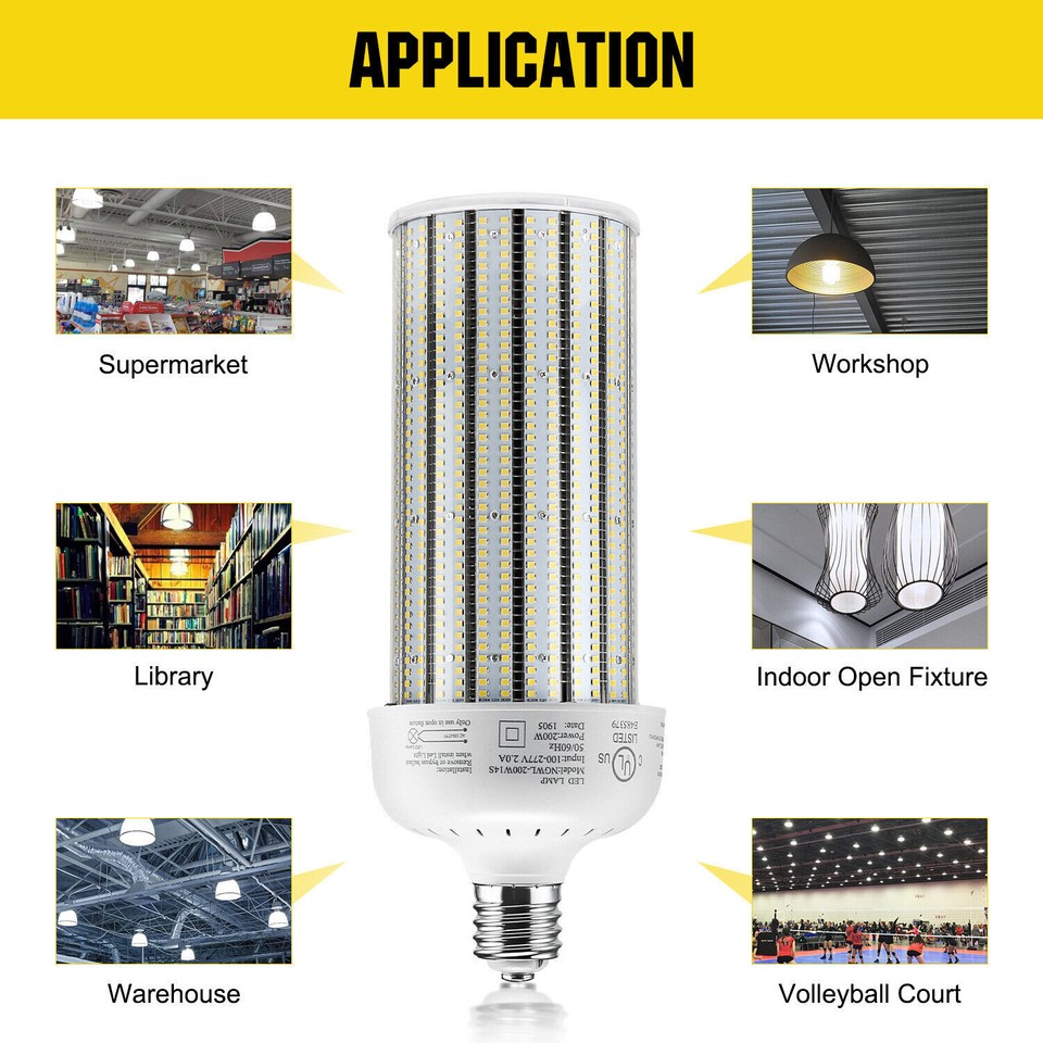 250W LED Corn Cob Light Bulb E39 Mogul Base Industrial Commercial High ...