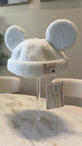 Japan Tokyo Disney Resort Ears Mickey Fluffy Winter Cap Hat White 【US ...