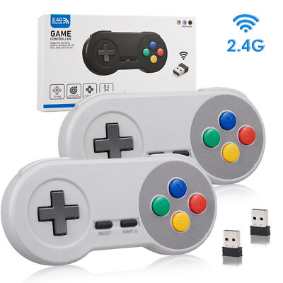For PC MAC Raspberry Pi Retropie Wireless SNES Controller Gamepad USB ...