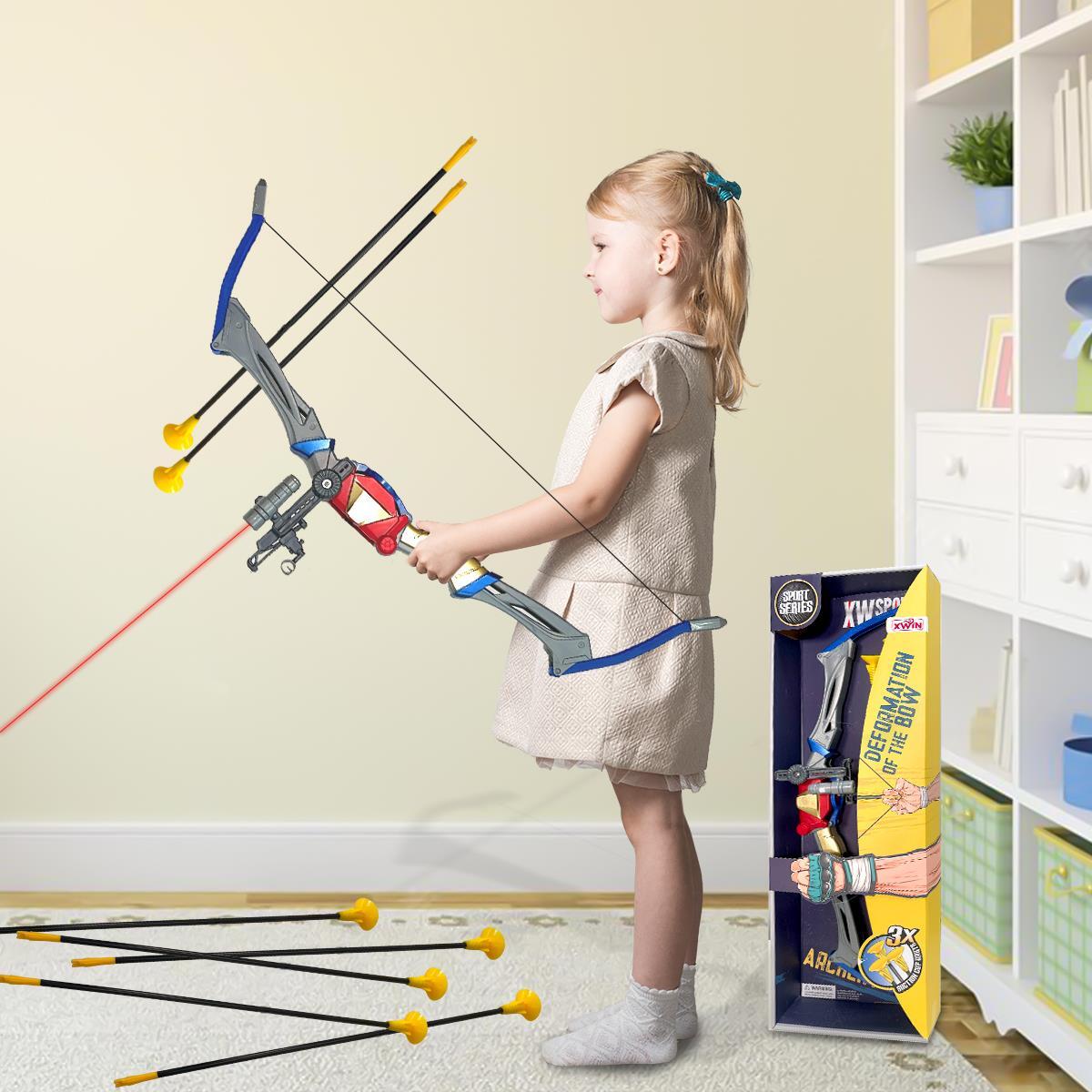 Large Bow and Arrow Foldable Bow 10 Arrows Kids Set Shooting Recurve ...