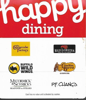 HAPPY DINING GIFT CARD - NO VALUE ON CARD | eBay