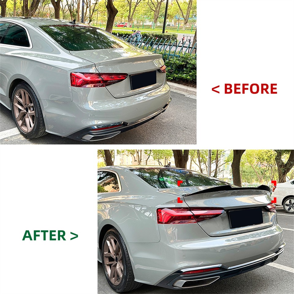 Black Rear Trunk Spoiler Splitter Wing Kit For Audi A5 F5 Coupe 2017 ...