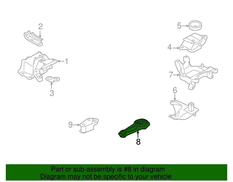 Genuine Nissan Lower Torque Rod Engine Mount 11360-1HC0D | eBay