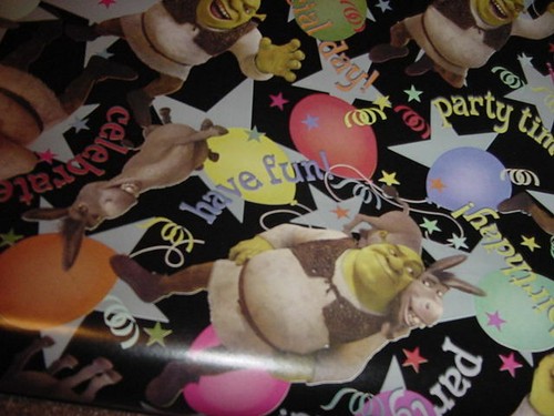 SHREK BIRTHDAY GIFT WRAP WRAPPING PAPER ROLL LOT OF 3 ROLLS 24" x 15 ...