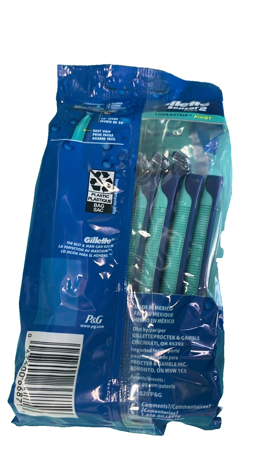 4x Gillette Sensor2 Plus Pivoting Head Men's Disposable Razors 15 per ...