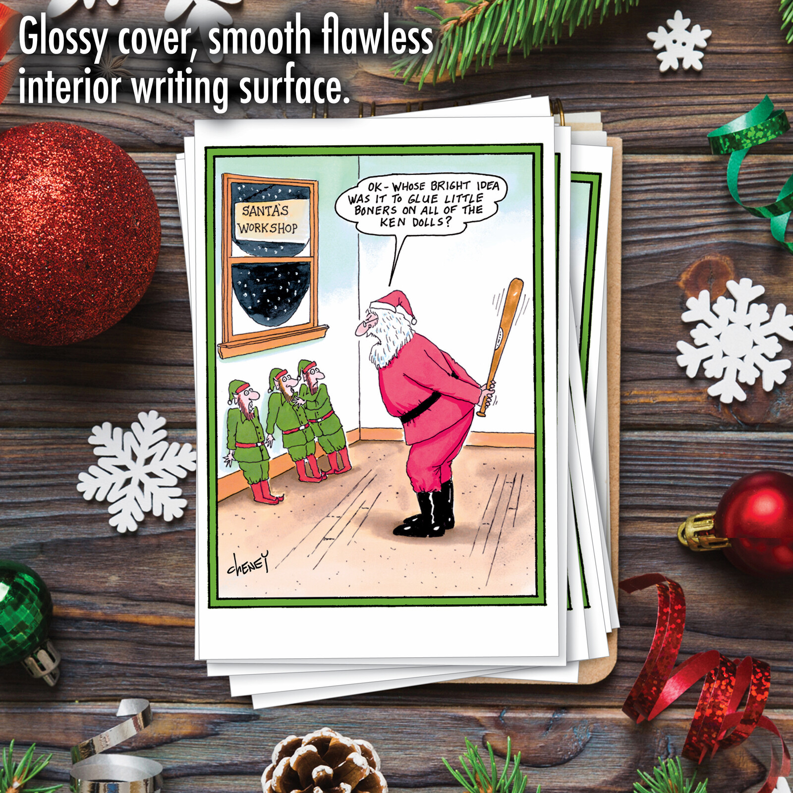 B1604 Set of 12 Ken Dolls Unique Funny Christmas Cards with Envelopes ...