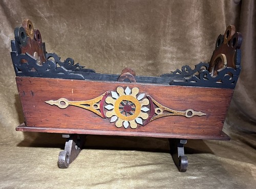 ANTIQUE EUROPEAN FOLK ART HAND PAINTED CRADLE | eBay