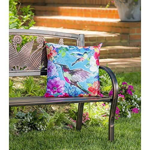 Bright Flowers and Hummingbirds Interchangeable Pillow Cover ...