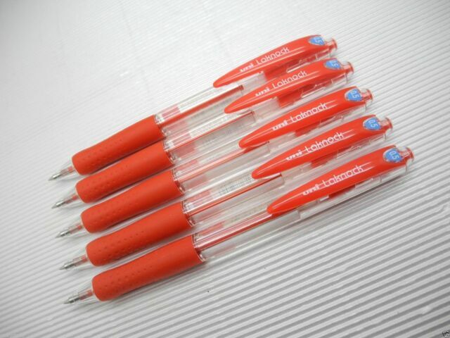 Stationery 5 pens 3 refills Uni-Ball SN-100 Laknock 1.4mm ball point ...