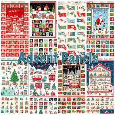 Makower Advent Calendar Panels Cotton Fabric DIY Christmas Countdown ...