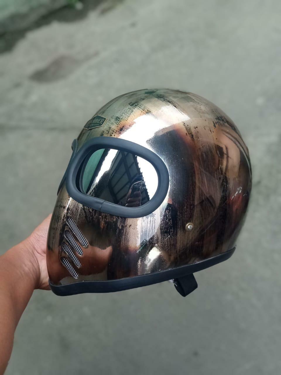 VINTAGE CUSTOM HELMET XF-GP FOR CAFERACER BOBBER CHOPPER BIKE(NOT DOT ...