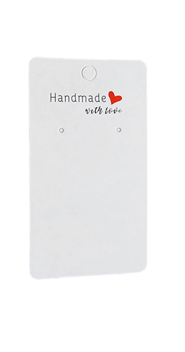 Jewellery Display Cards Earring Handmade With Love 9cm x 5cm White ...