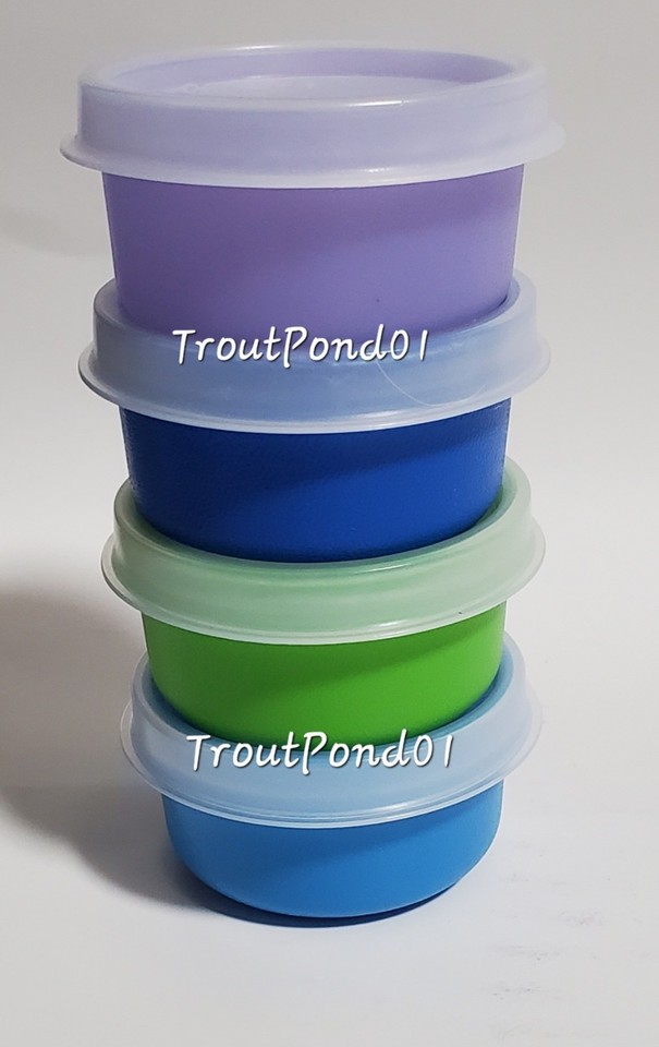Tupperware Smidgets Tiny Treasure Mini Bowls Set 4 Aqua Purple Green ...