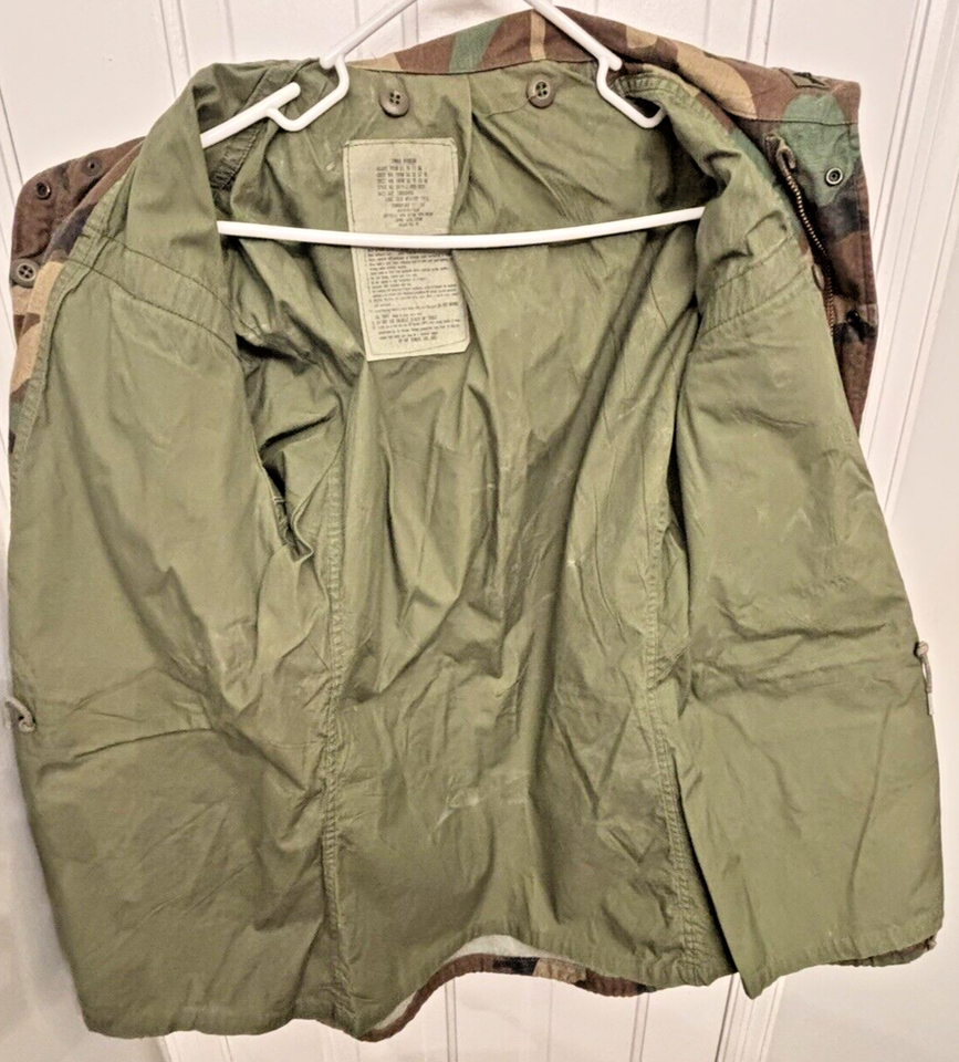 US Army Cold Weather Field Jacket Woodland Camouflage BDU Small Regular ...