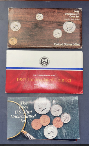 Lot of ( 3) 1985 1987 1989 US UNCIRCULATED 10-Coin Set "P" "D" Mint Sets | eBay