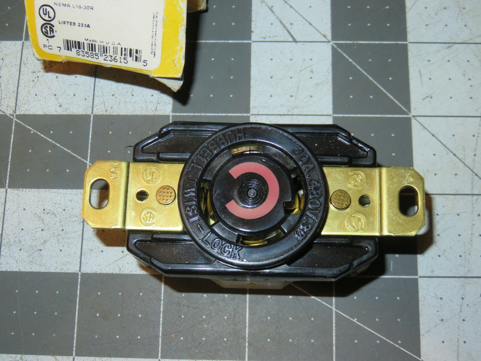 NEW HUBBELL HBL2730 3 POLE 480V 30A 3 PHASE TWIST LOCK RECEPTACLE ...