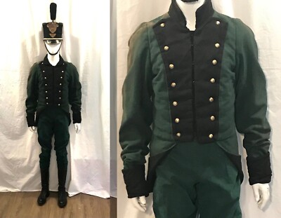 Old Movie prop costume Napoleonic War Green Uniform Waterloo coat pants ...