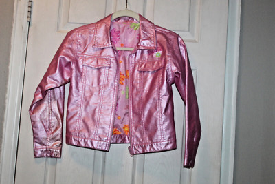 BARBIE MATTEL HADDAD APPAREL GROUP PINK METALLIC JACKET GIRL SZ 10-12 ...