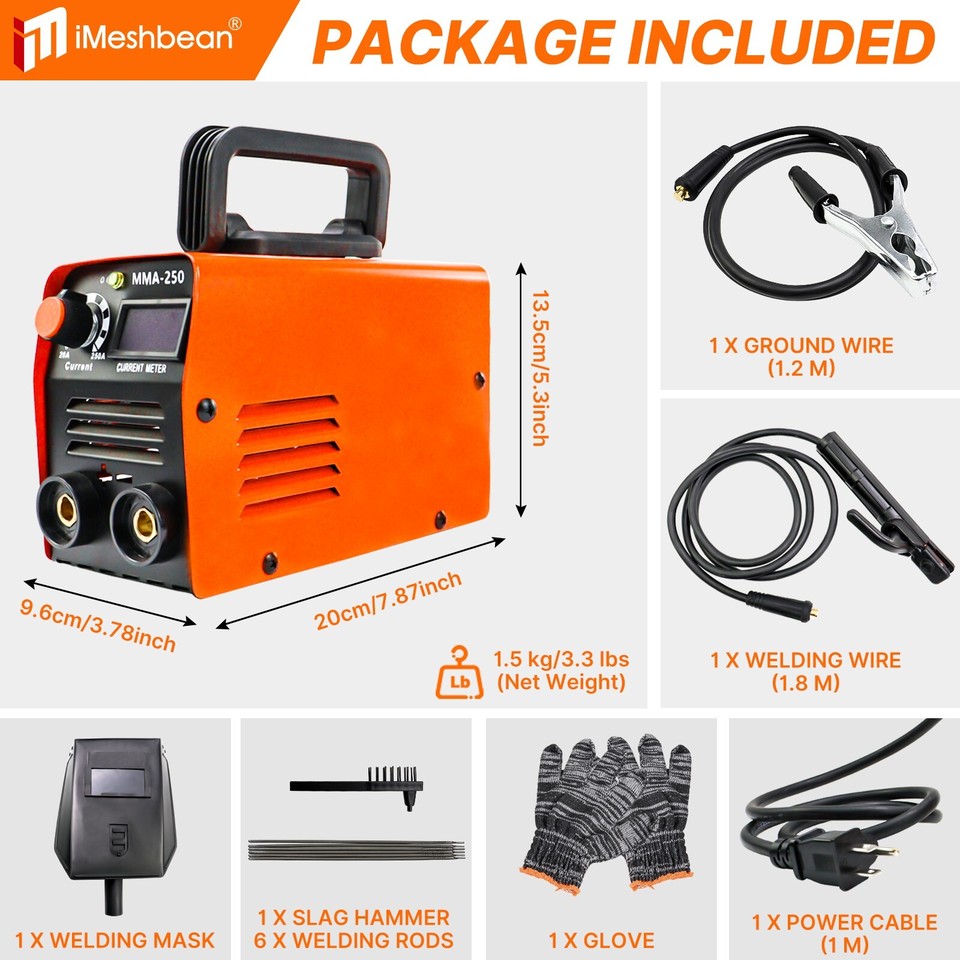 Mini Welding Machine 110V MMA-250 Mini Stick Welder IGBT Inverter ...