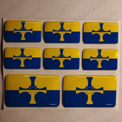 Sticker County Durham UK England Resin Domed Stickers Flag 3D Vinyl ...