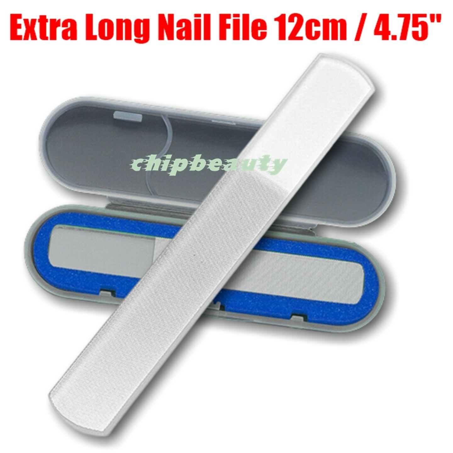 Crystal Glass Finger Nail File 4.75" with Case Professional Mani ...
