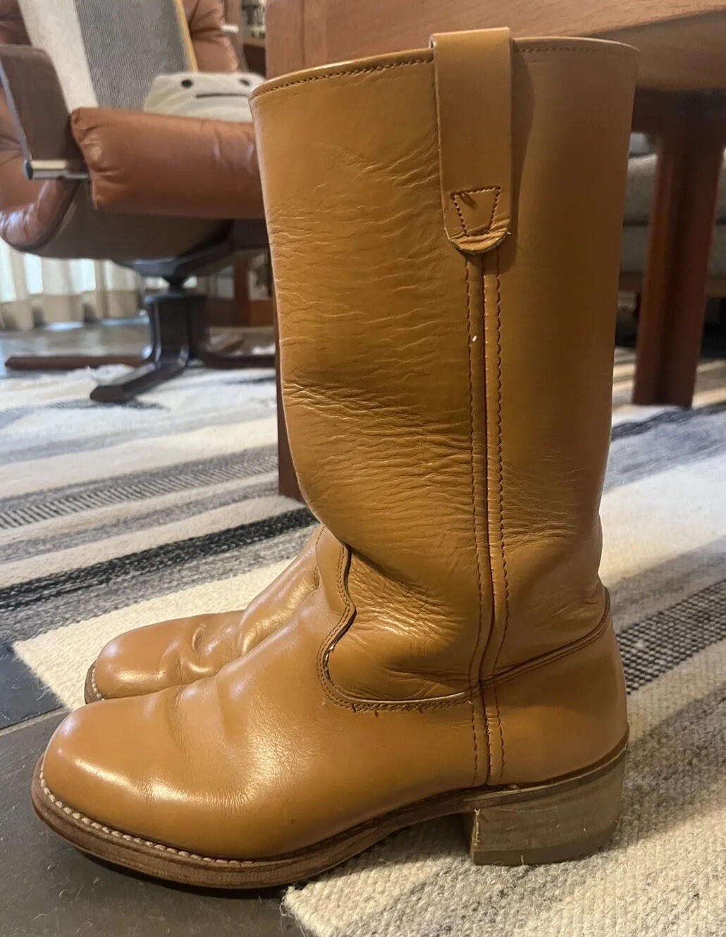 Vintage Sears CAMPUS LEATHER Frye Style Boots - 1970… - Gem
