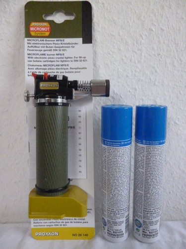 Proxxon Set Microflam - Brenner MFB/E 28146 plus 2 Dose CFH Butangas im ...