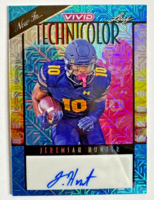 Jeremiah Hunter 2024 Leaf Vivid Technicolor Light Blue Mojo RC AUTO #'d ...