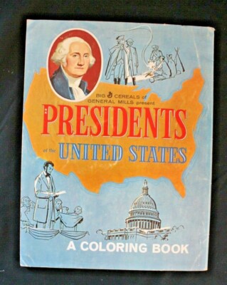 Vintage General Mills Presidents of the United States Coloring Book ...
