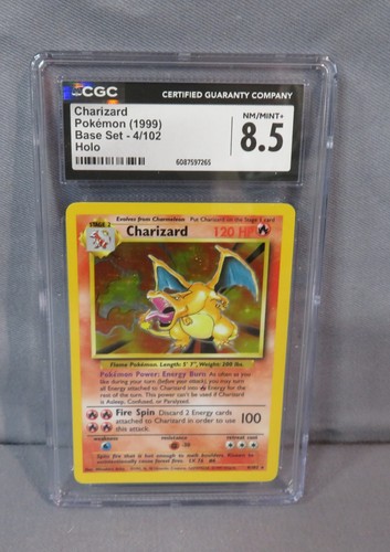 CHARIZARD Pokemon 1999 Base Set HOLO Card 4/102 CGC Grade 8.5 NM/Mint ...