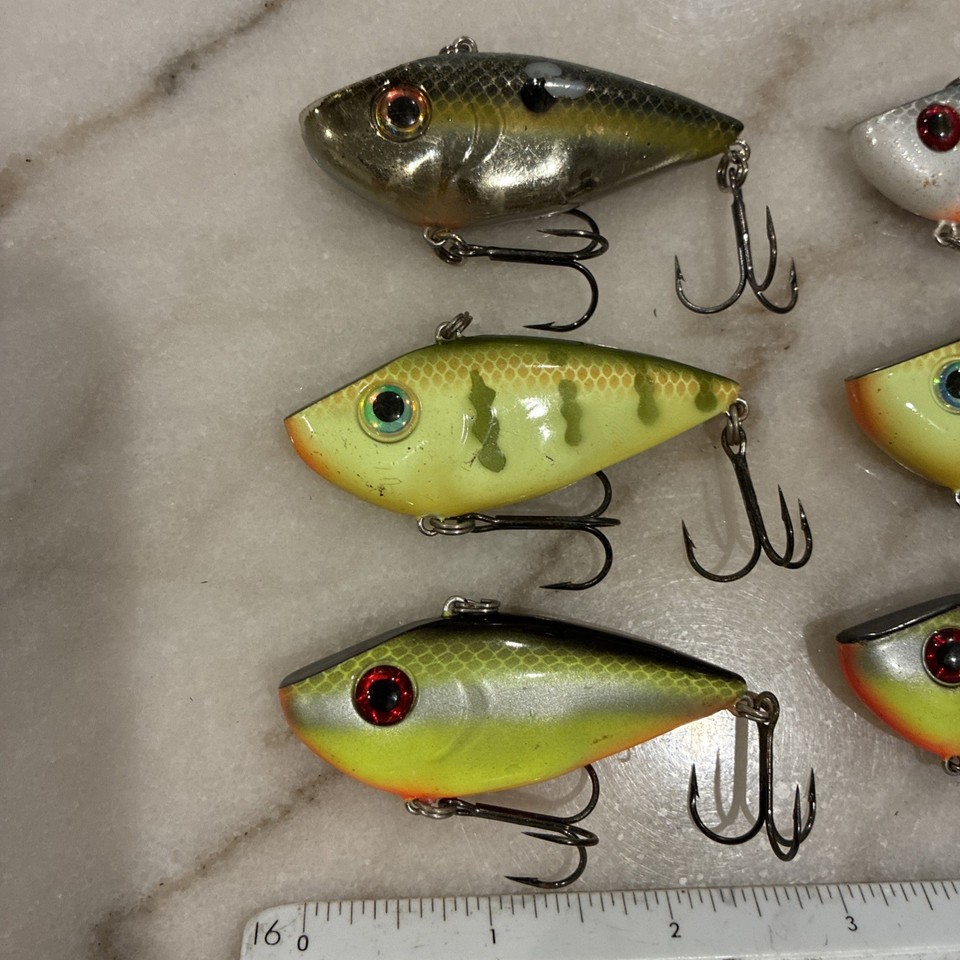 Lot of 6 Vintage Strike King Red Eye Shad Lipless Lures In Good Used ...