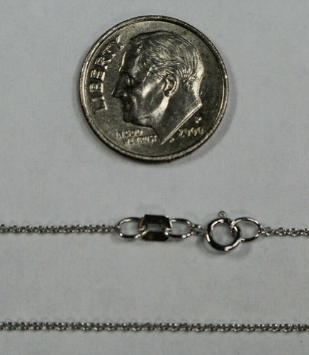 10k 10kt White Gold 16" 18" .8mm Cable Chain Spring Ring | eBay