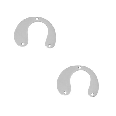 Medium Stainless Steel Laser Cut Links - U-Shape Blank 3 Hole - 2 ...