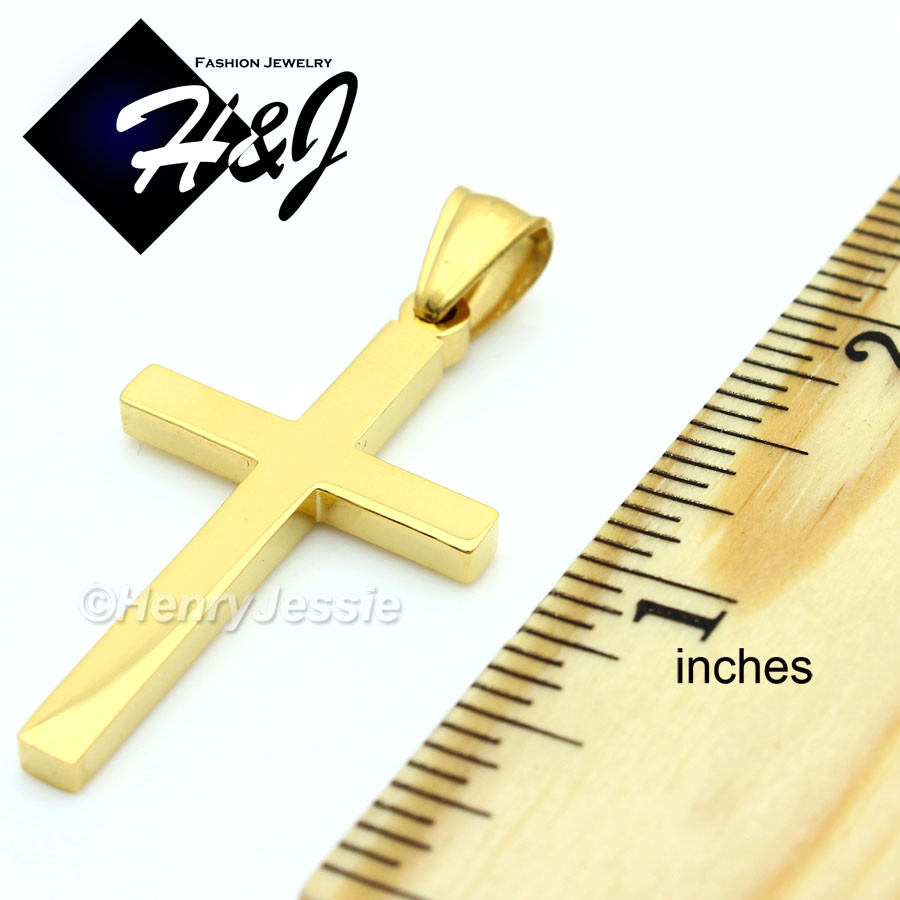 18-36"MEN Stainless Steel 3mm Gold/Silver/Black Plated Box Chain Cross ...