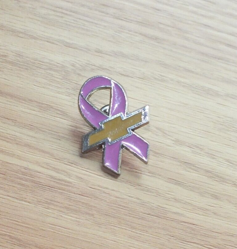 Pink & Orange Silver Tone Chevy Emblem Pink Breast Cancer Awareness ...