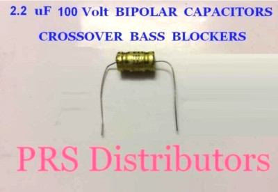 BIPOLAR CAPACITOR 2.2 uF 100 Volt BASS BLOCKER SPEAKER TWEETER ...